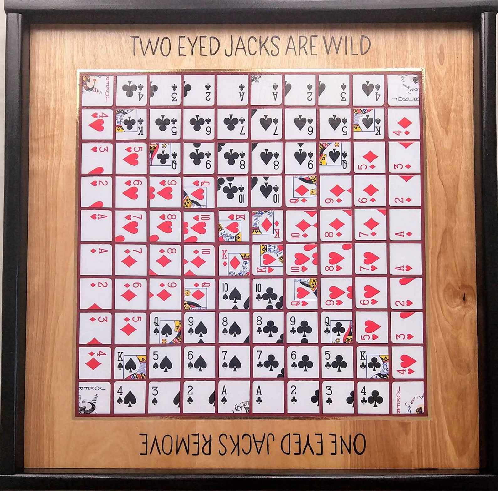 One Eyed Jack Game Board Playing Cards Game Board Hand Made - Etsy