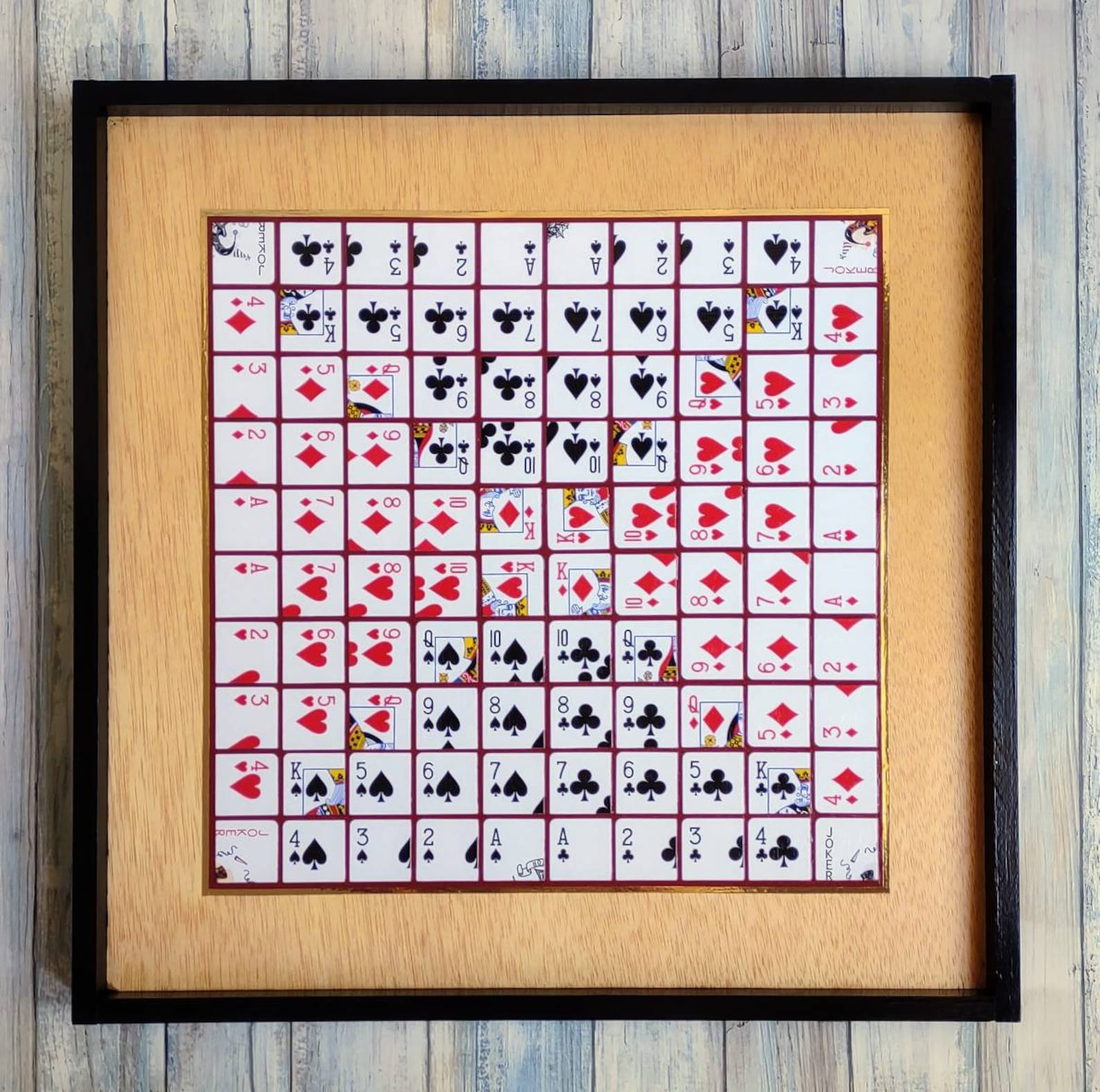 One Eyed Jack Game Board, Playing Cards Game Board, Hand Made One Eyed ...