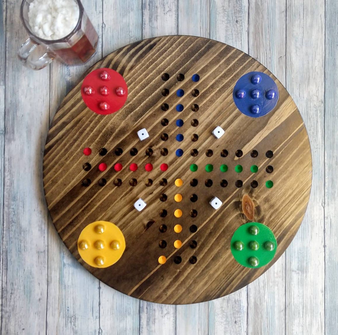 5 Marble Wahoo Game,4/6 Double Side Wahoo, 5 Marble Parcheesi Style ...