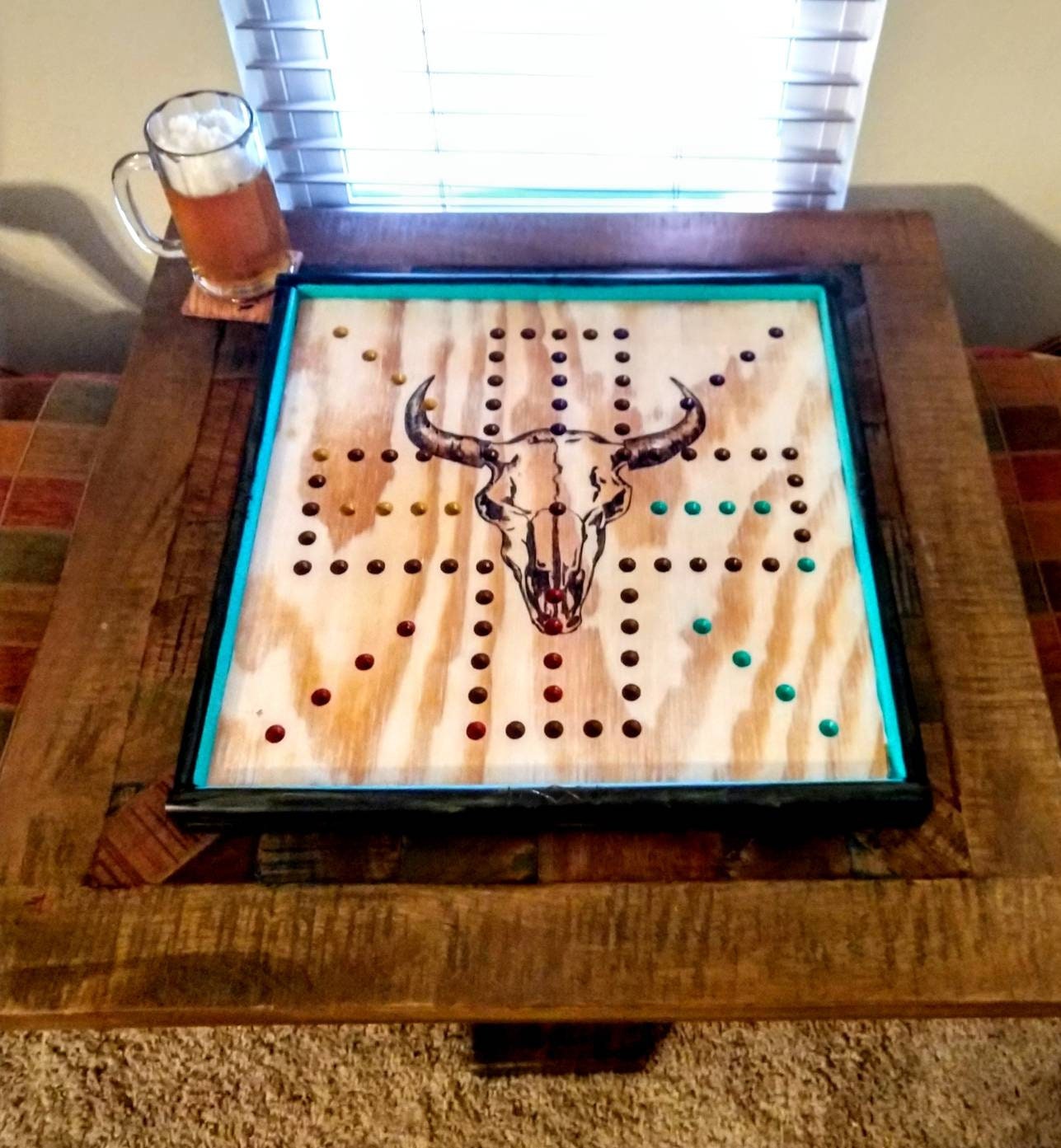 Wahoo Game Board Rustic Wahoo Game Wood Burned Bull Skull | Etsy