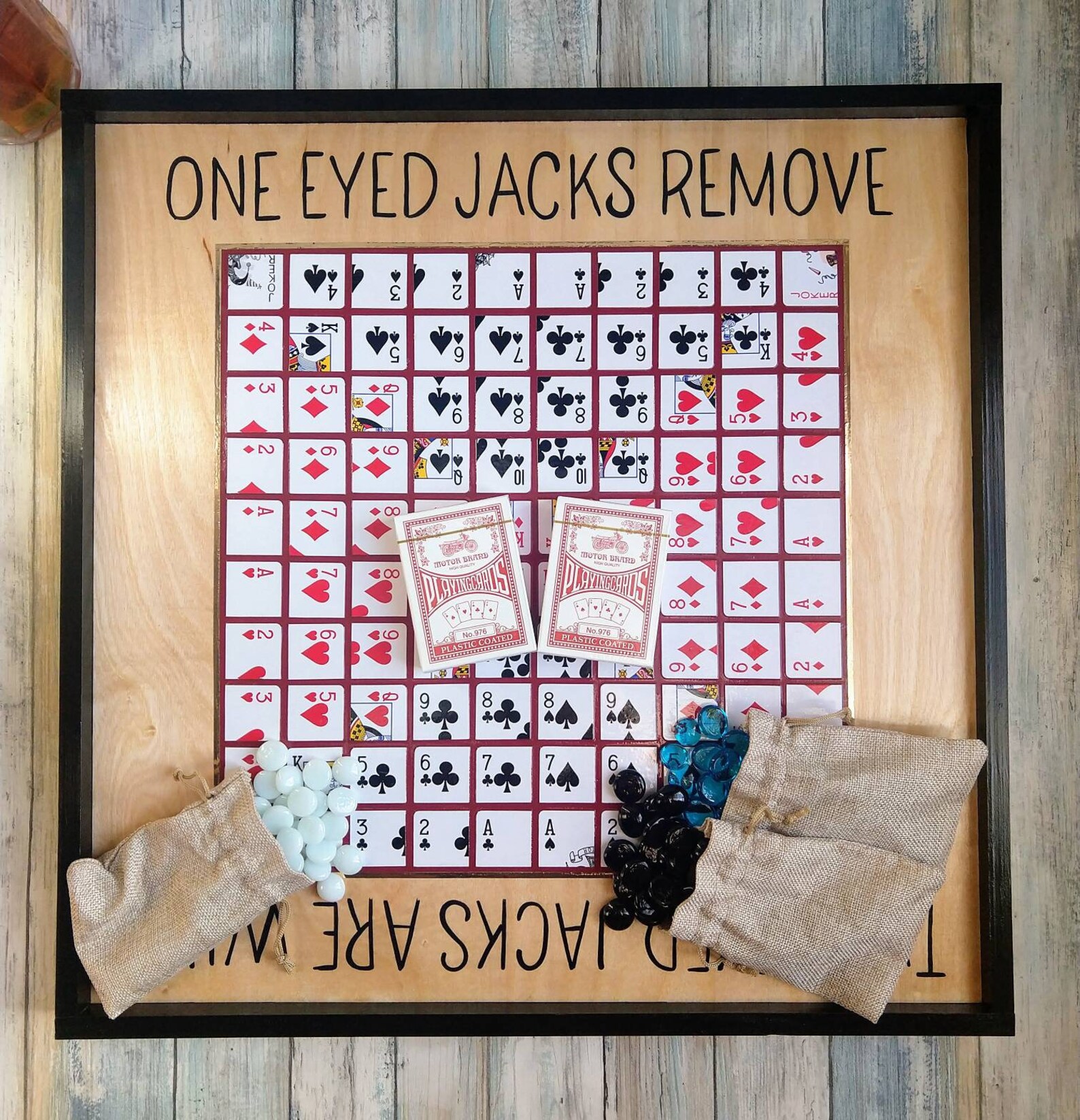 One Eyed Jack Game Board Playing Cards Game Board Hand Made | Etsy