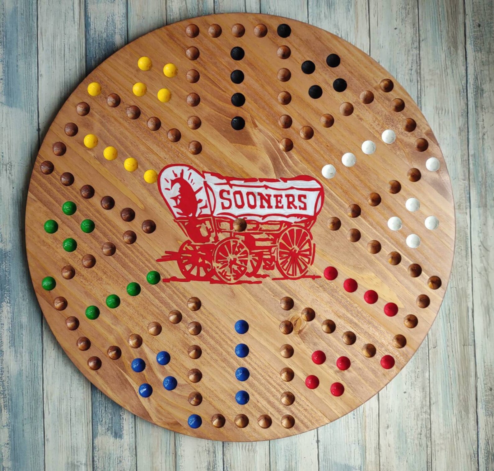 Custom Sports Theme Round Wahoo Game Board, 4 or 6 Player Game Board ...