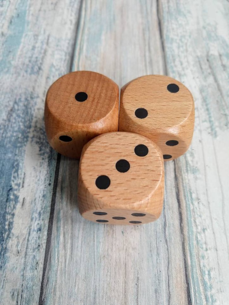 Extra Large Wood Dice, Wood Dice for Dice Games, 35mm Wood Dice ...
