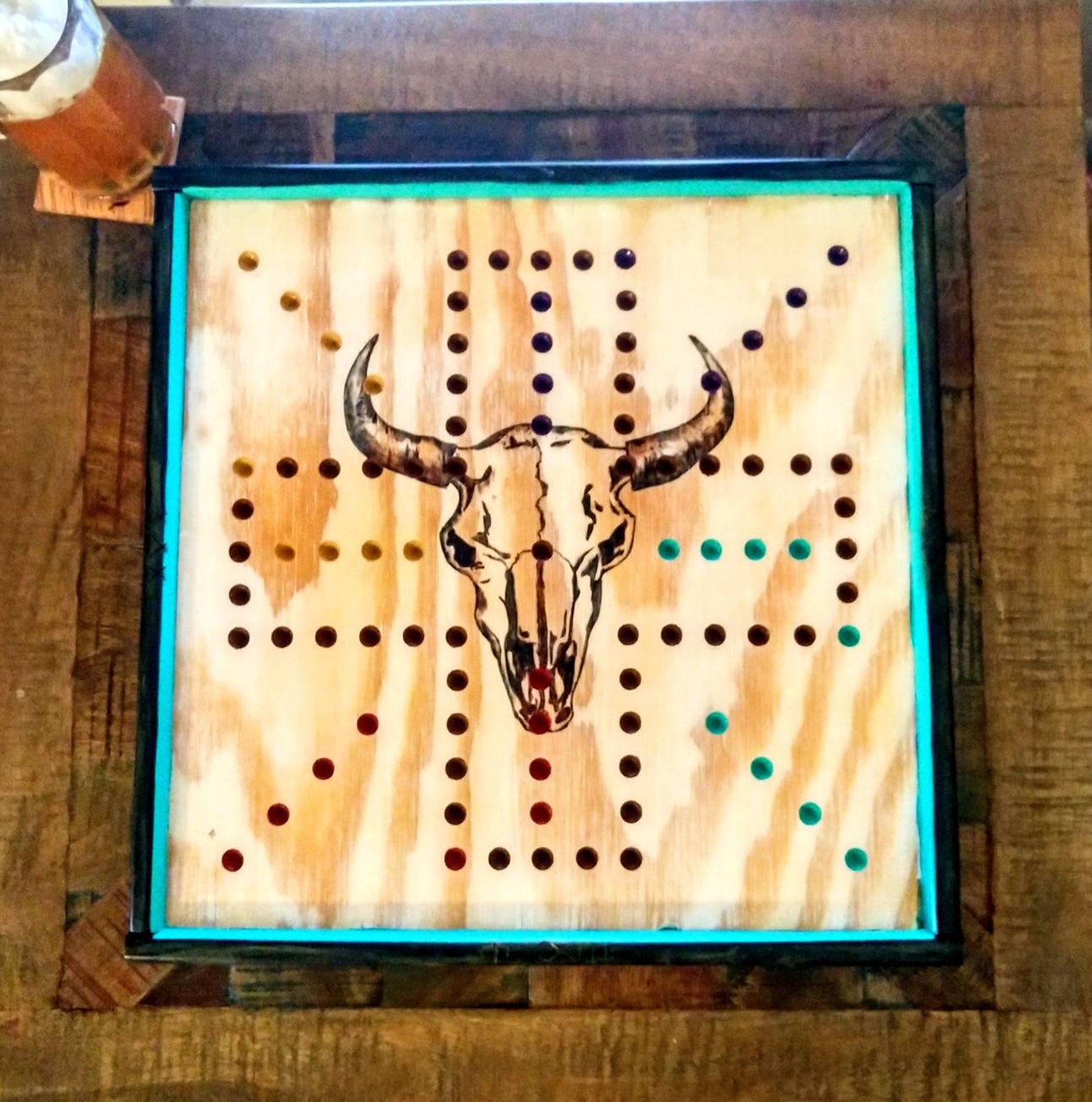 Wahoo Game Board Rustic Wahoo Game Wood Burned Bull Skull | Etsy