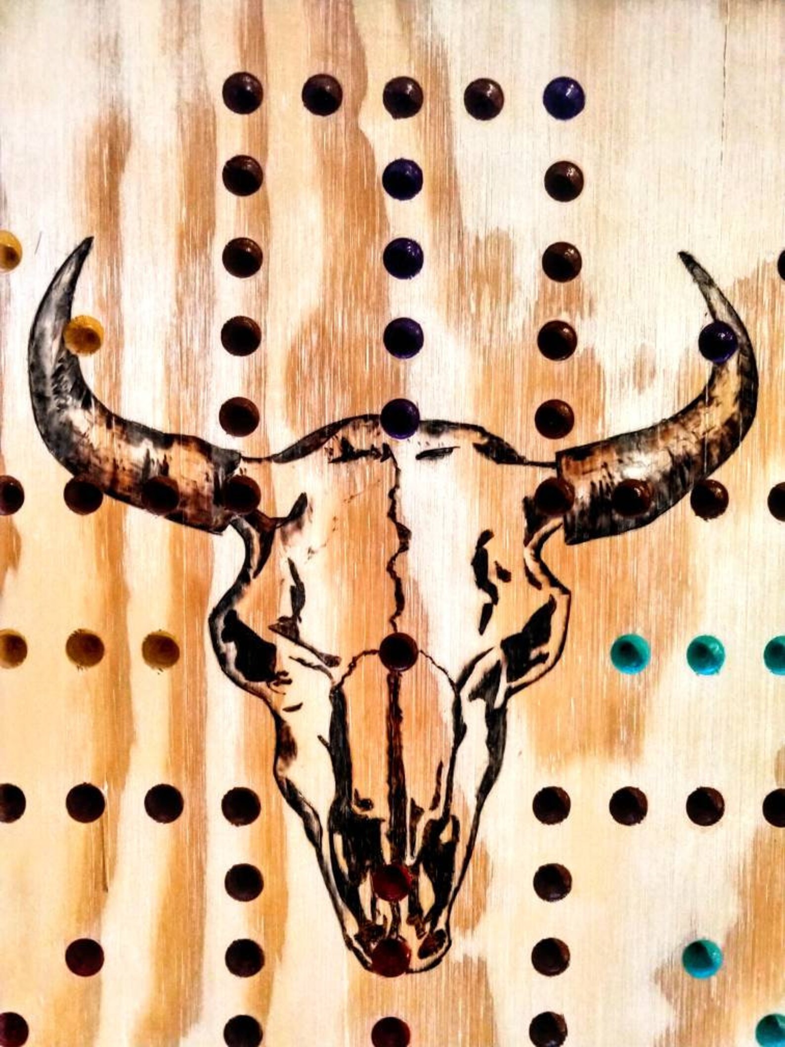 Wahoo Game Board Rustic Wahoo Game Wood Burned Bull Skull - Etsy