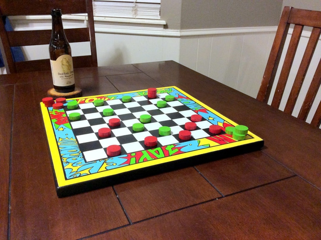 Comic Book Checker Board, Comic Style Game Board, Old School Comic ...