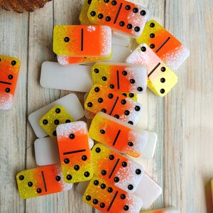 Candycorn Domino Set, Double Six Halloween Theme Domino Set, Yellow ...