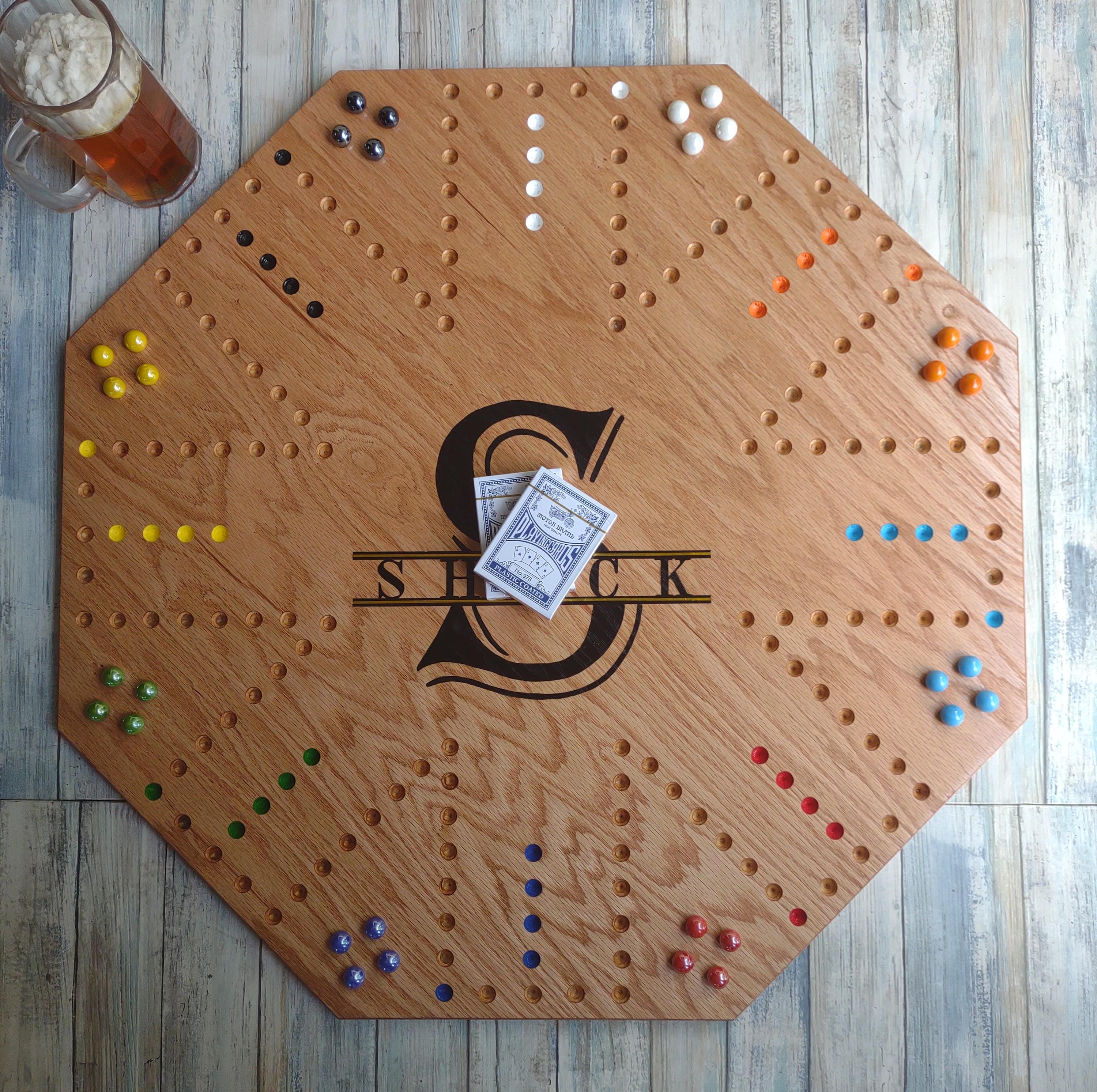 Carbles Game Board, Custom Wood Carbles Game, Cards and Marbles Game ...