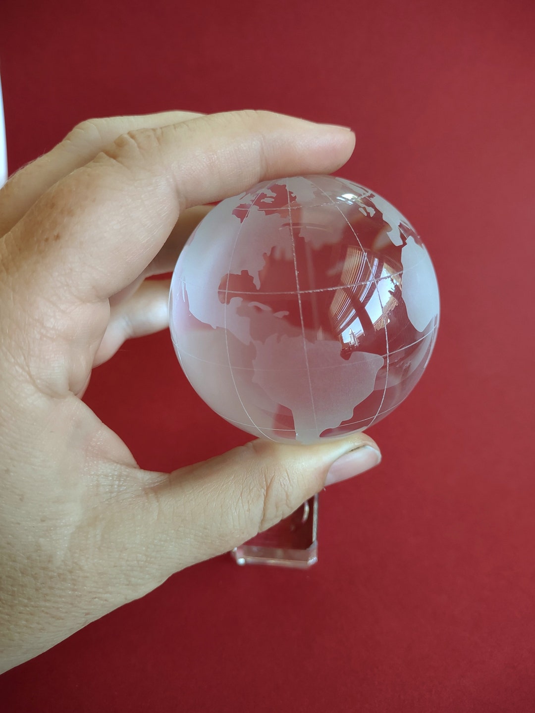 Glass Globe Marble, Clear Glass Earth Sphere, 60mm Glass Crystal Marble ...