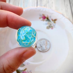 Hibiscus Collector Marbles, 22mm Size Turquoise Blue Marbles With White ...