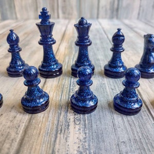 Sapphire & Ruby Chess Set Game Pieces, Standard Size Chess Set Pieces ...