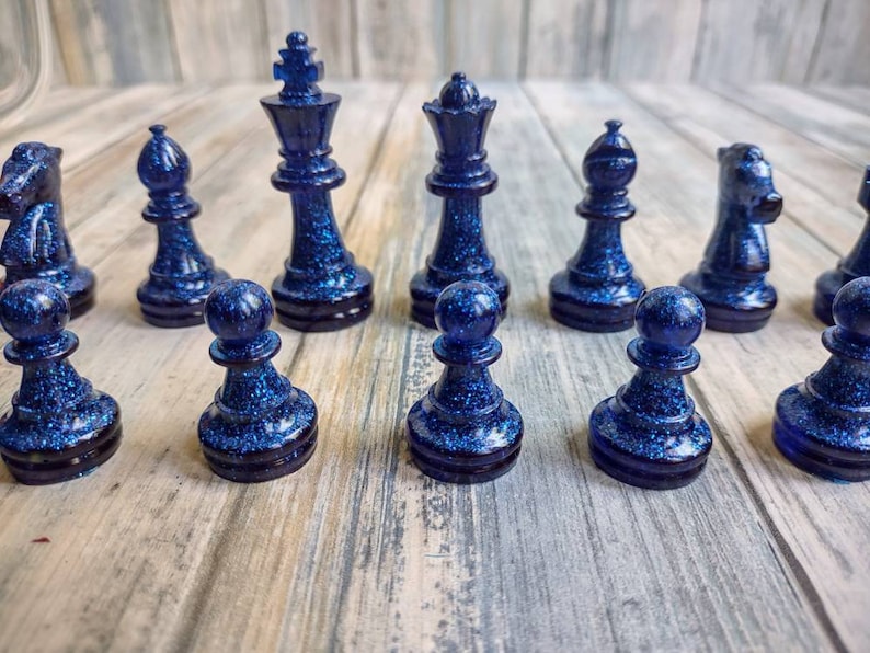 Sapphire & Ruby Chess Set Game Pieces Standard Size Chess Set - Etsy
