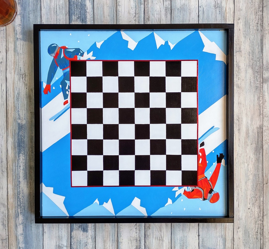 Custom Chess Game Board, Hand-painted Chessboard, Personalized ...
