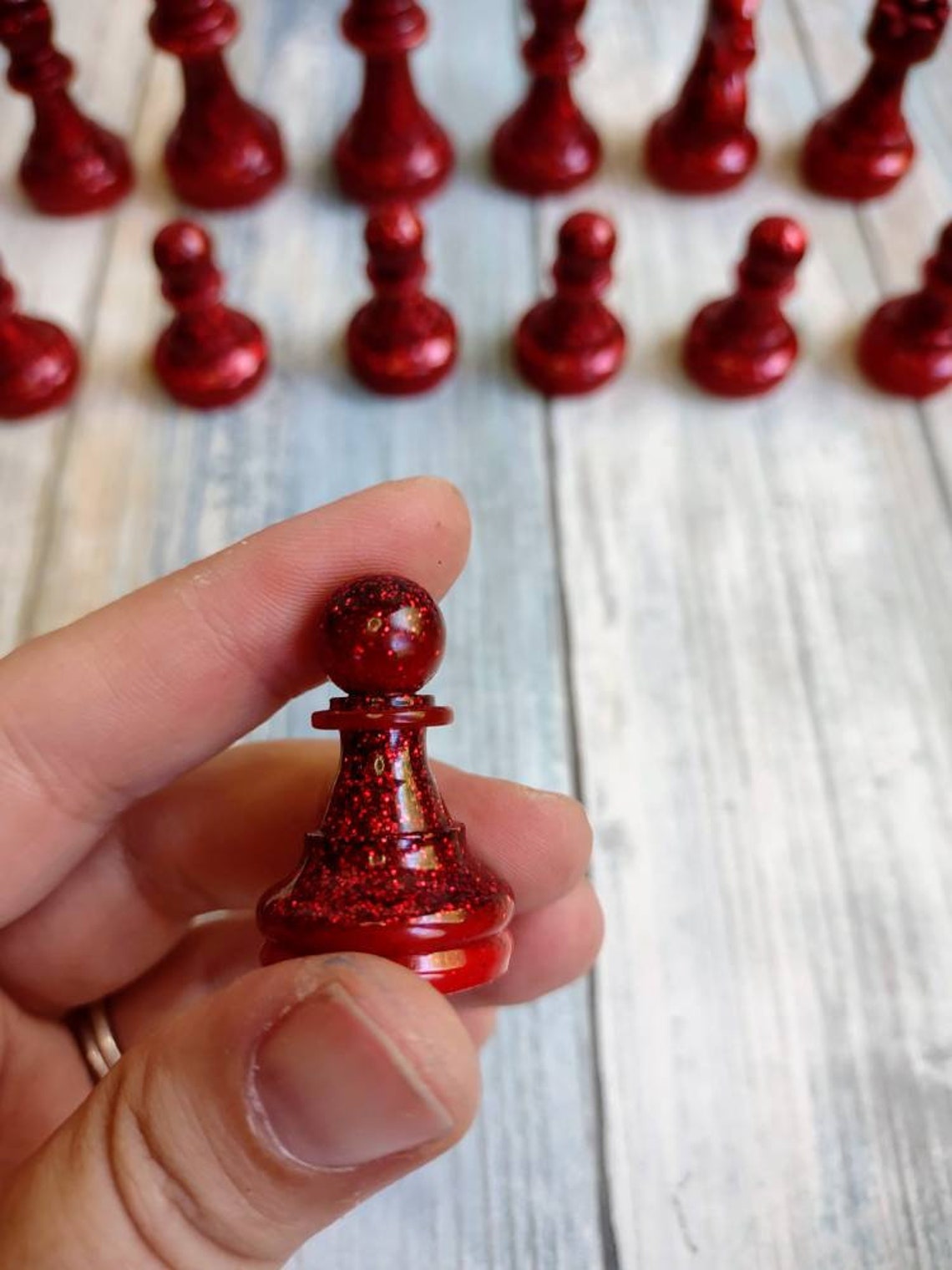 Sapphire & Ruby Chess Set Game Pieces, Standard Size Chess Set Pieces ...