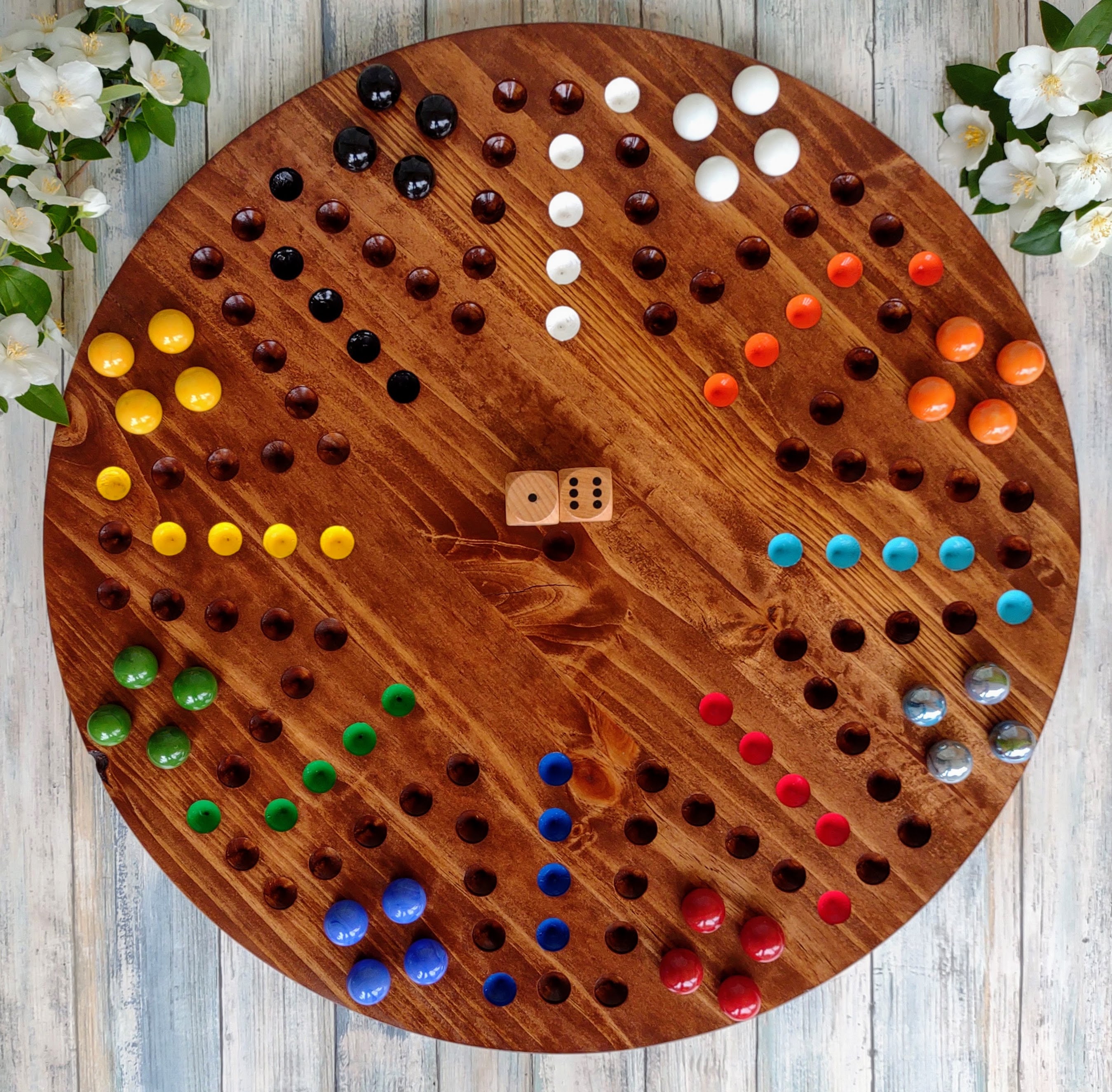 Wahoo Game 20" Wahoo Marble Board Game - 2-in-1 Wooden Fast Track Game ...