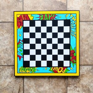 Comic Book Checker Board, Comic Style Game Board, Old School Comic ...