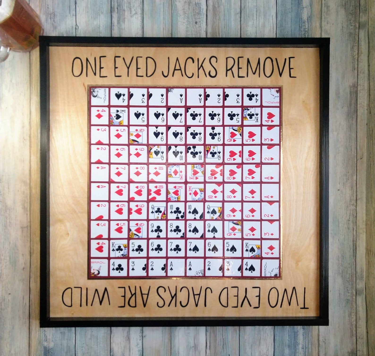 One Eyed Jack Game Board Playing Cards Game Board Hand Made | Etsy
