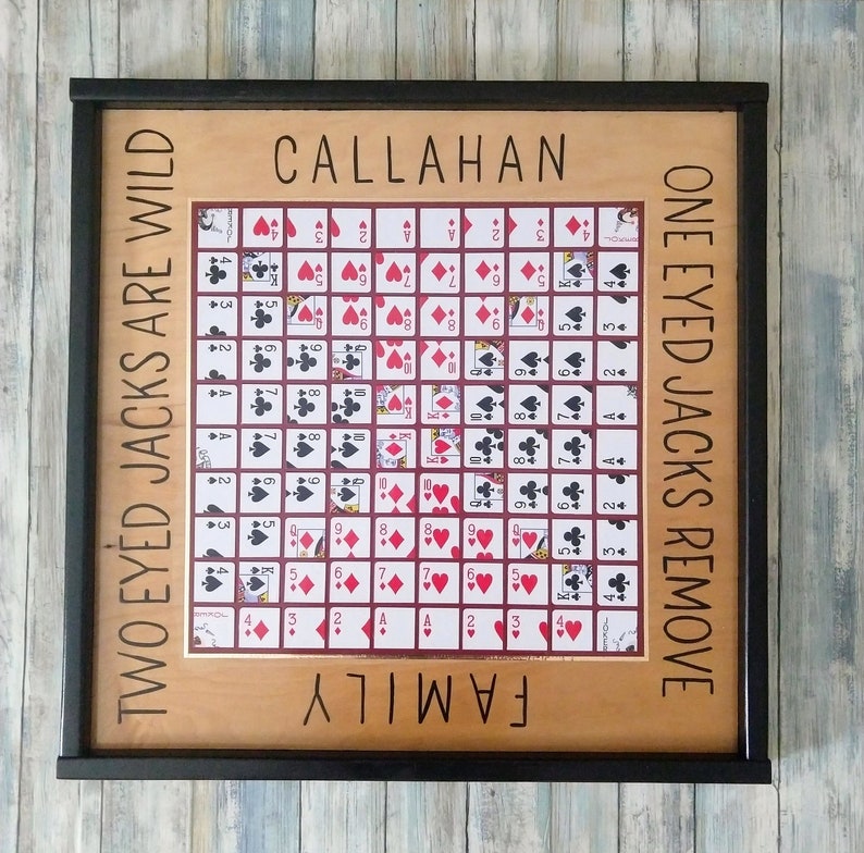 One Eyed Jack Game Board Playing Cards Game Board Hand Made - Etsy