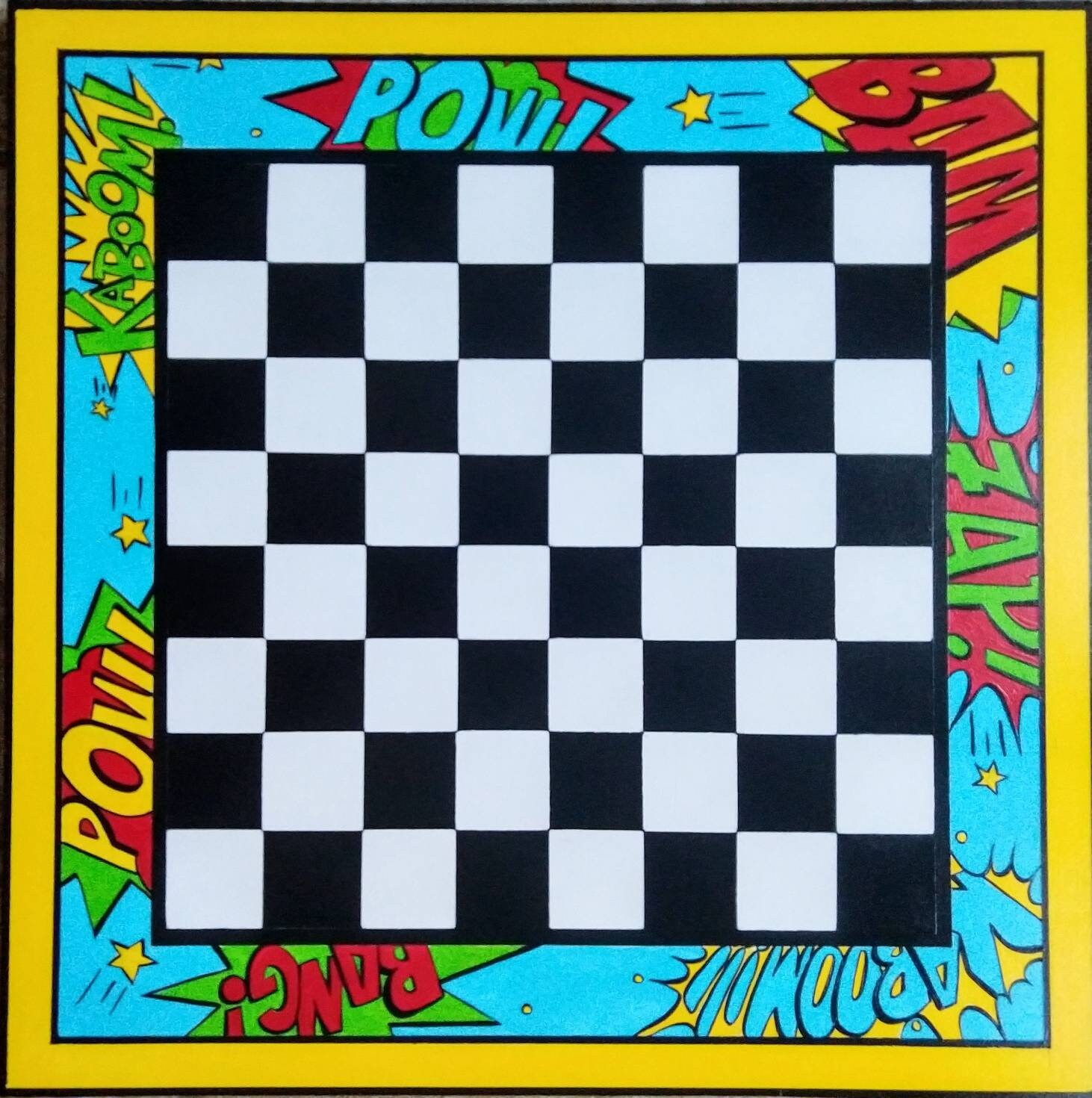 comic book checker board, comic style game board, old school comic ...