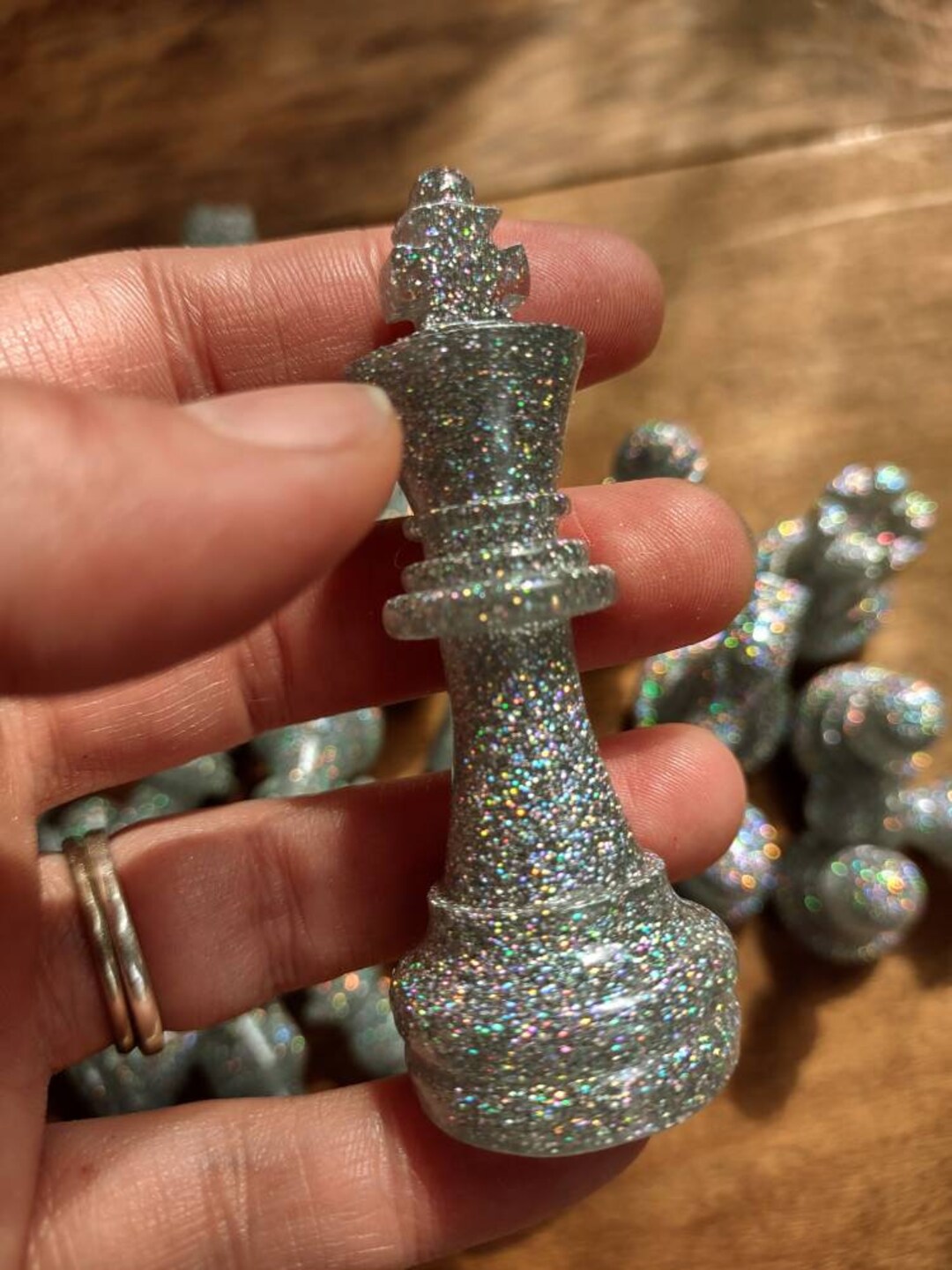 Holographic Chess Set Game Pieces, Standard Size Chess Set Pieces ...