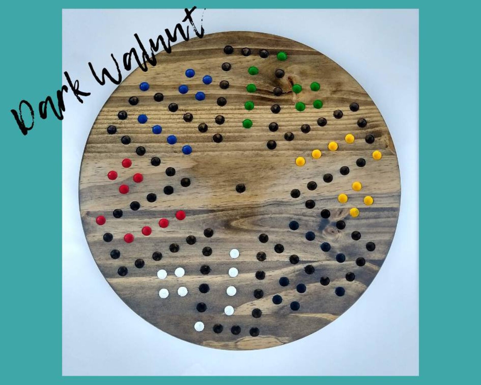6 Player Wahoo Game Board, Large Round Aggravation Game Board, Wooden ...