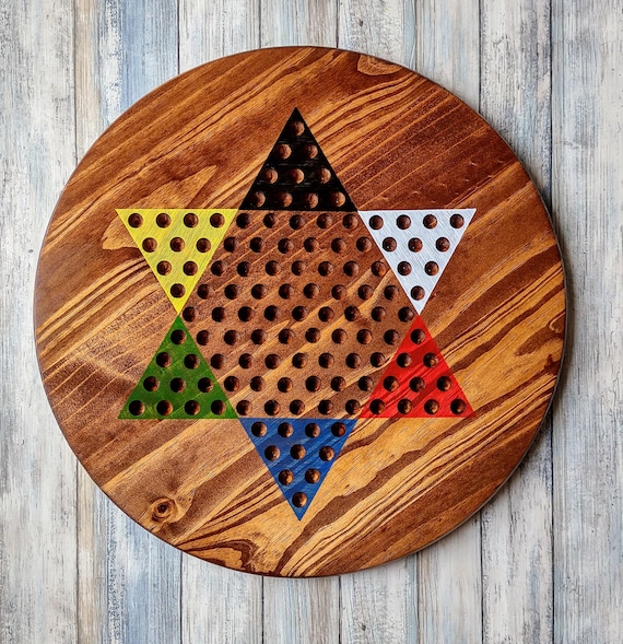 Old Chinese Checkers Wood Board