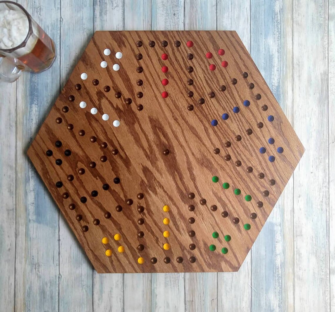 6 Player Hexagon Wahoo Game Board Large Hexagon Aggravation | Etsy