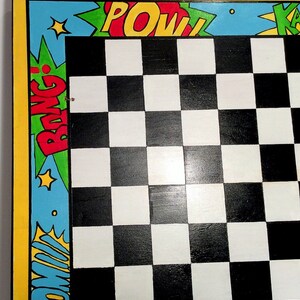 Comic Book Checker Board, Comic Style Game Board, Old School Comic ...