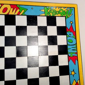 Comic Book Checker Board, Comic Style Game Board, Old School Comic ...