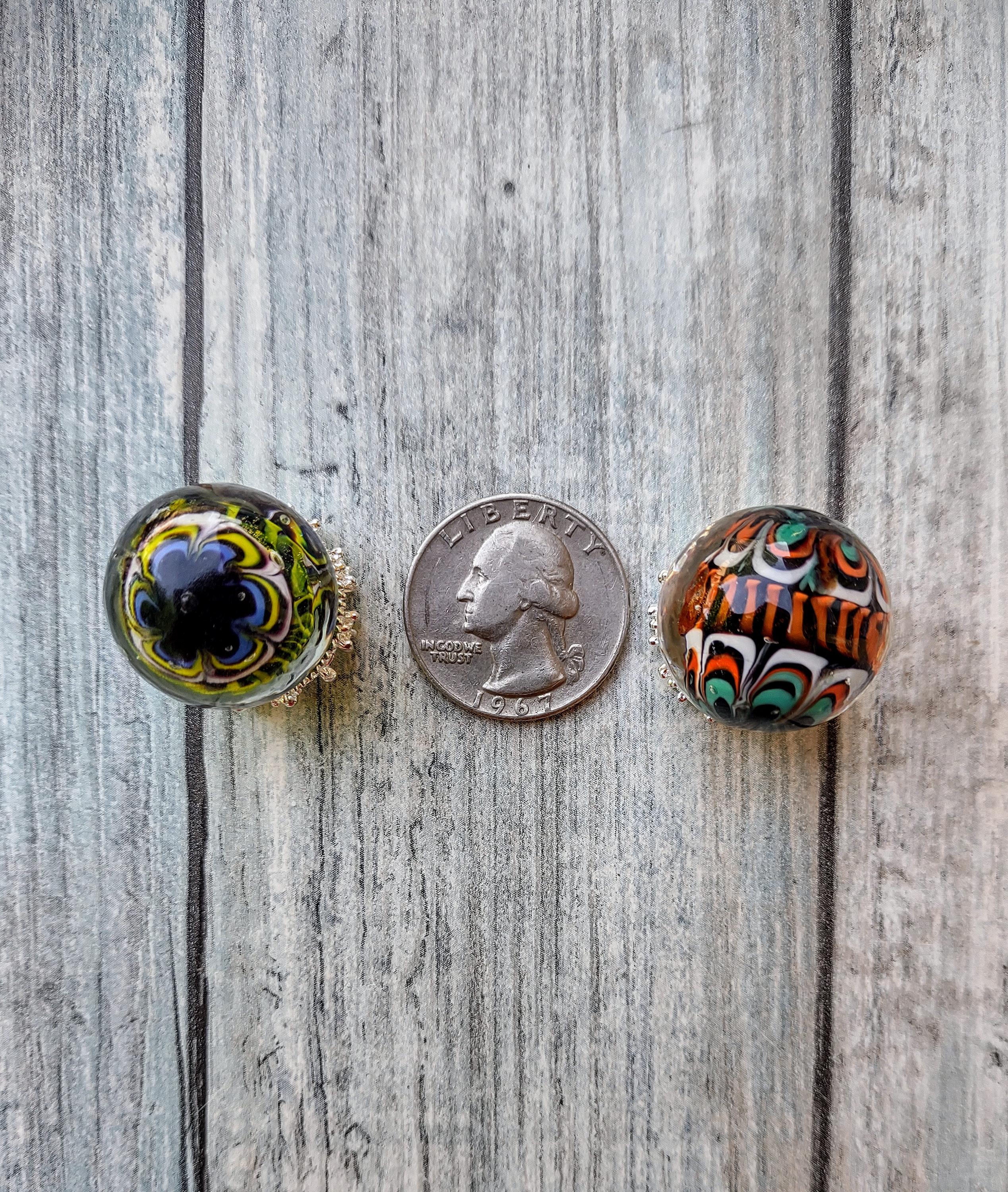 Rinky-dink Glass Marbles, 22mm Collector Marbles, Abstract Swirl ...