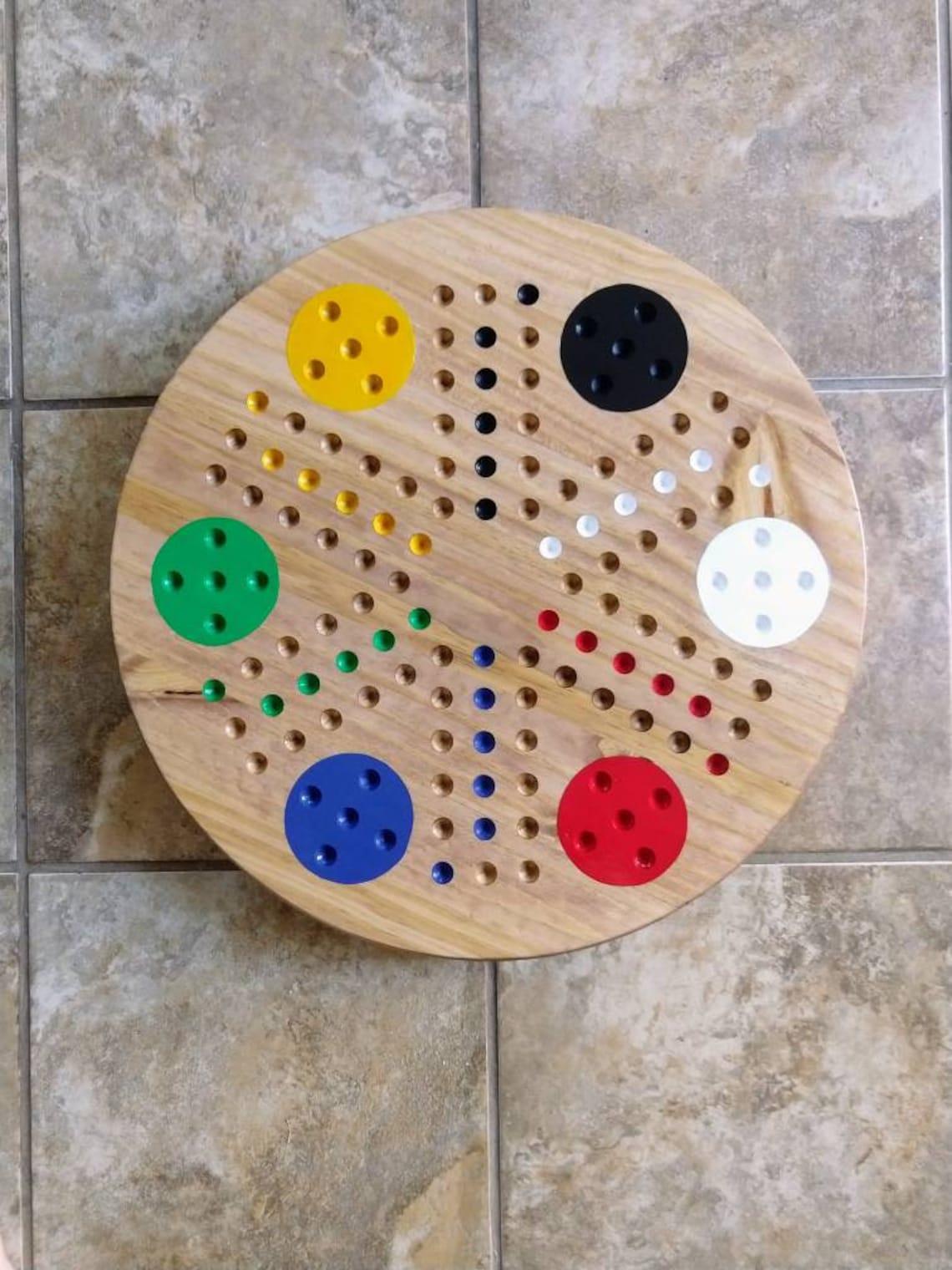 5 Marble Wahoo Game,4/6 Double Side Wahoo, 5 Marble Parcheesi Style ...