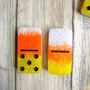 Candycorn Domino Set, Double Six Halloween Theme Domino Set, Yellow ...