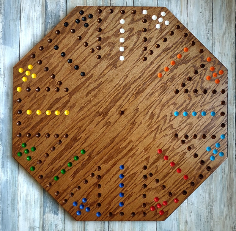 5-marbles per Player Wahoo Game Board | 4/8 or 6/8 Double-sided | XL 24 ...