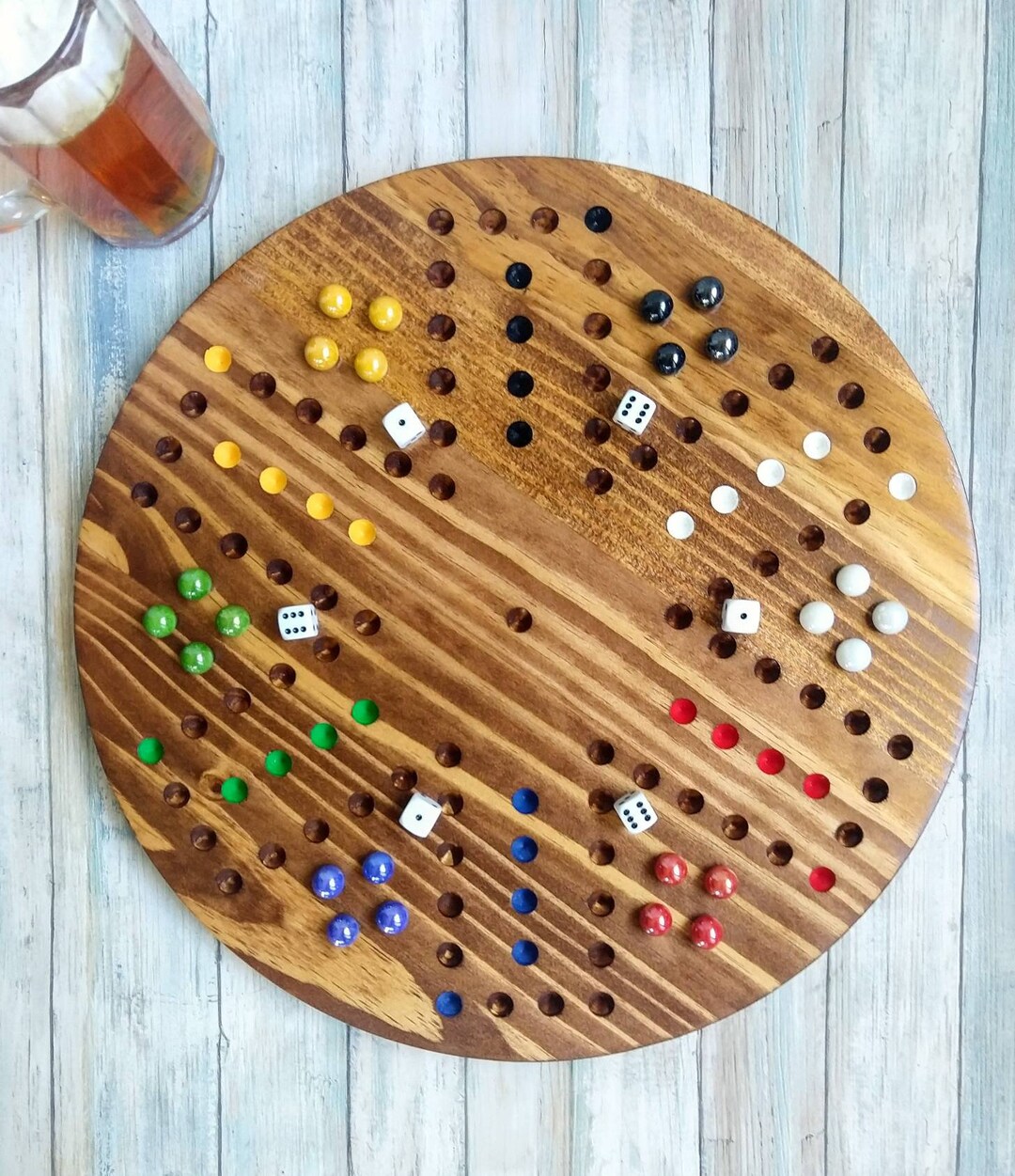 6 Player Wahoo Game Board, Large Round Aggravation Game Board, Wooden ...