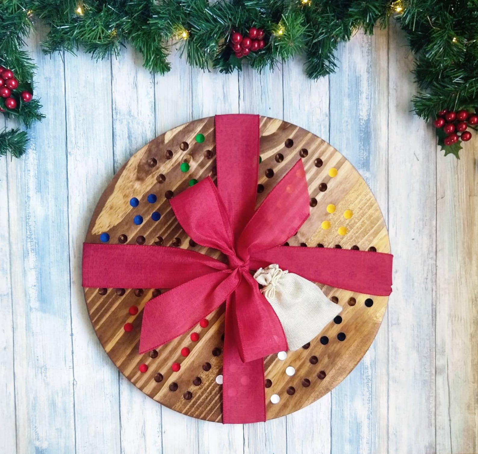 6 Player Wahoo Game Board, Large Round Aggravation Game Board, Wooden ...