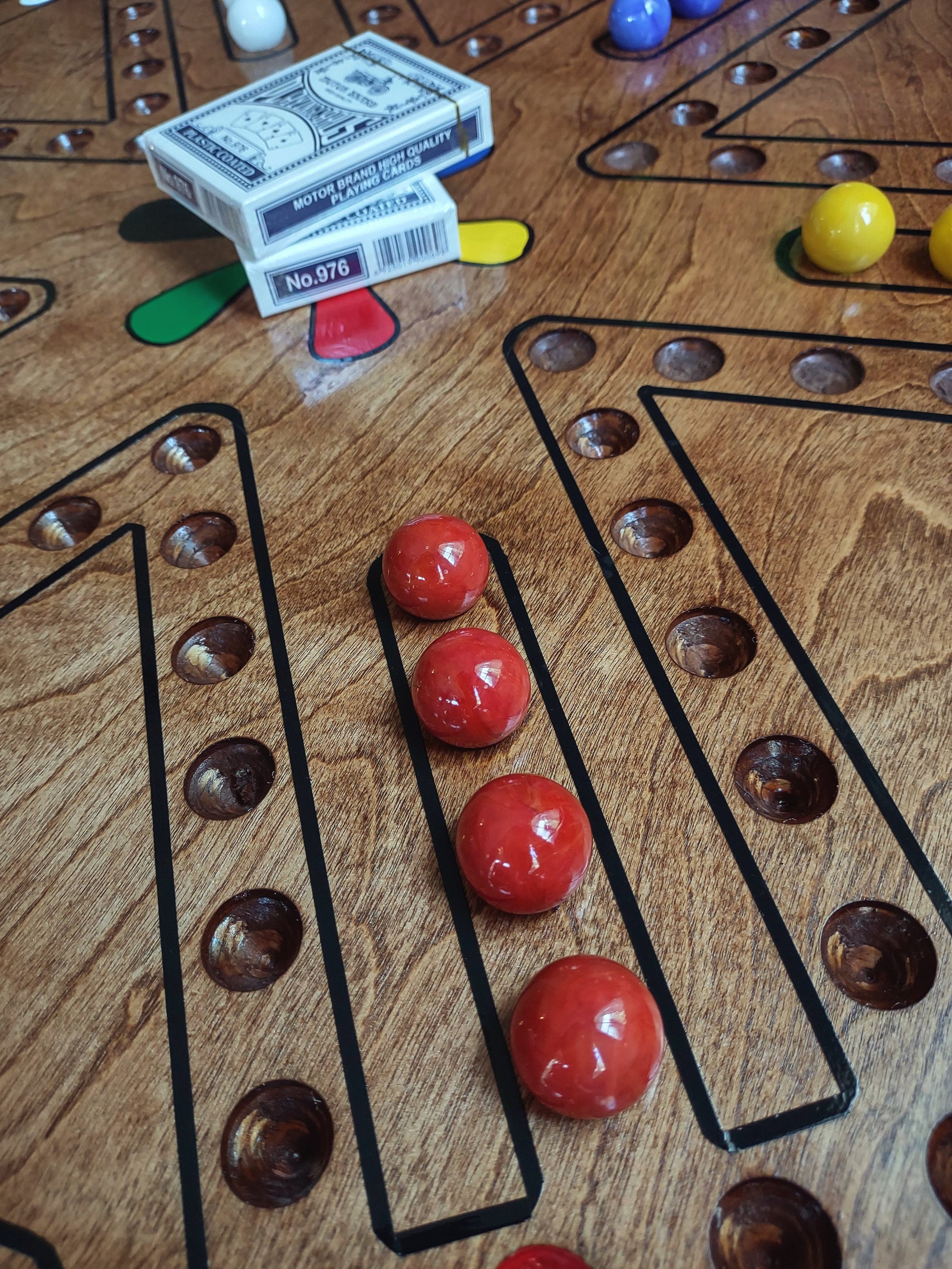 Pegs and Jokers Marble Game With Extra Large Marble, Cards and Marbles ...