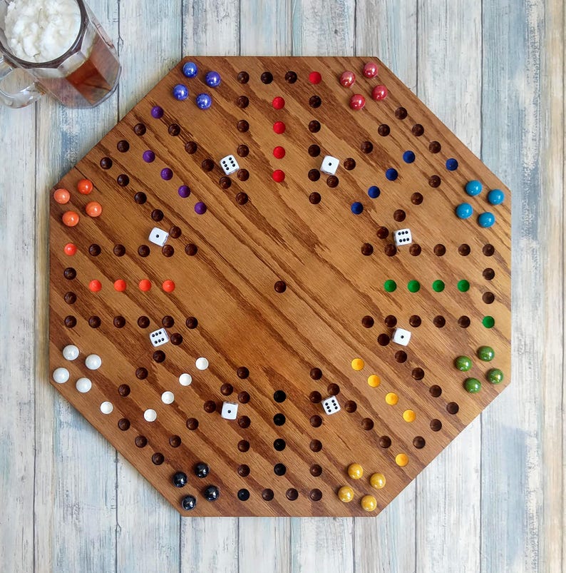 8-player Wahoo Game Board | 20" Octagon | Handcrafted Aggravation Game ...