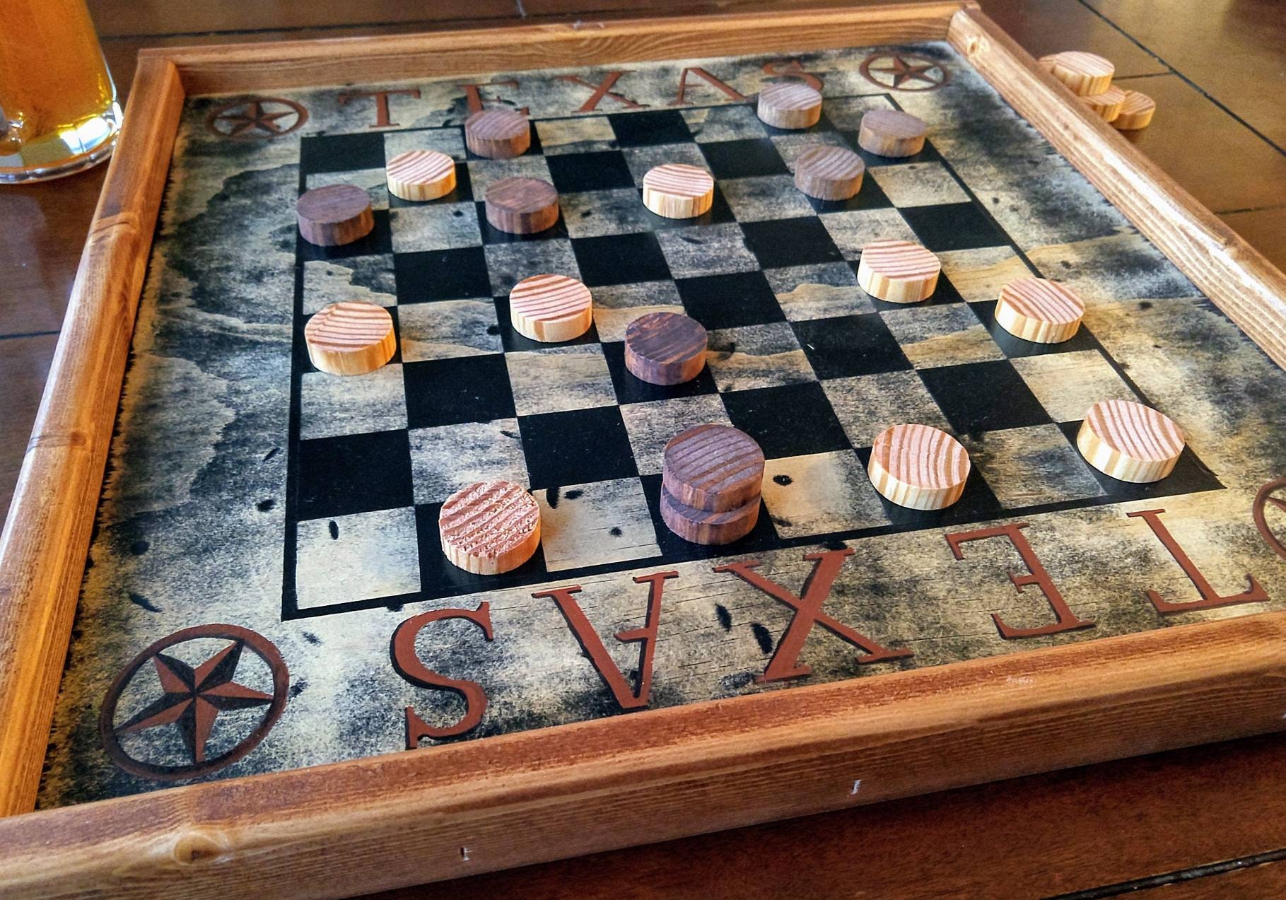 Texas Checkers. Large Checker Board Chess Board Re Claimed - Etsy