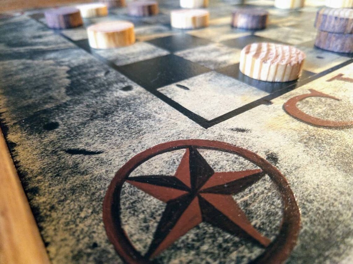 Texas Checkers. Large Checker Board, Chess Board, Re Claimed Wood, Game ...