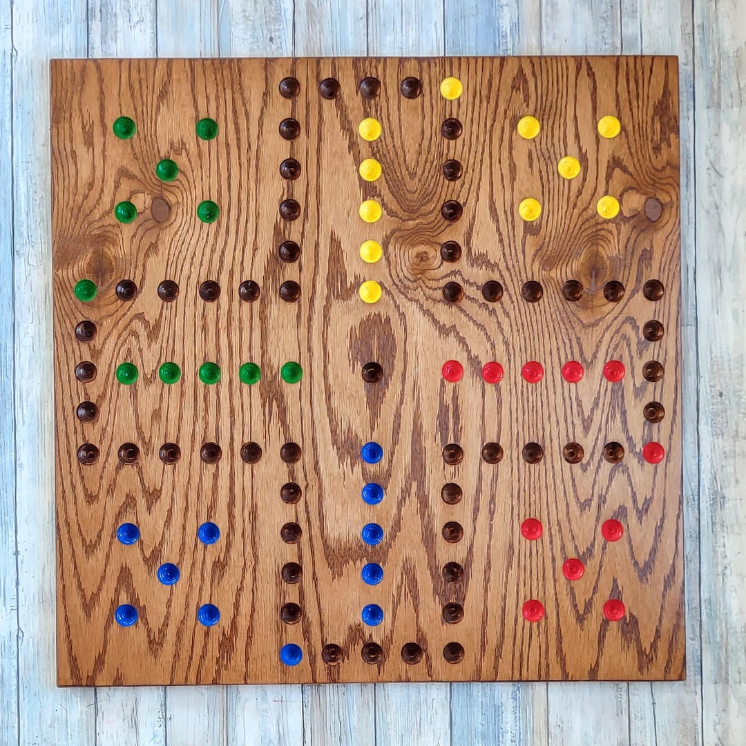 22" Square, 4-player Wahoo, Extra Large Marbles 5 Marbles per Player, 5 ...