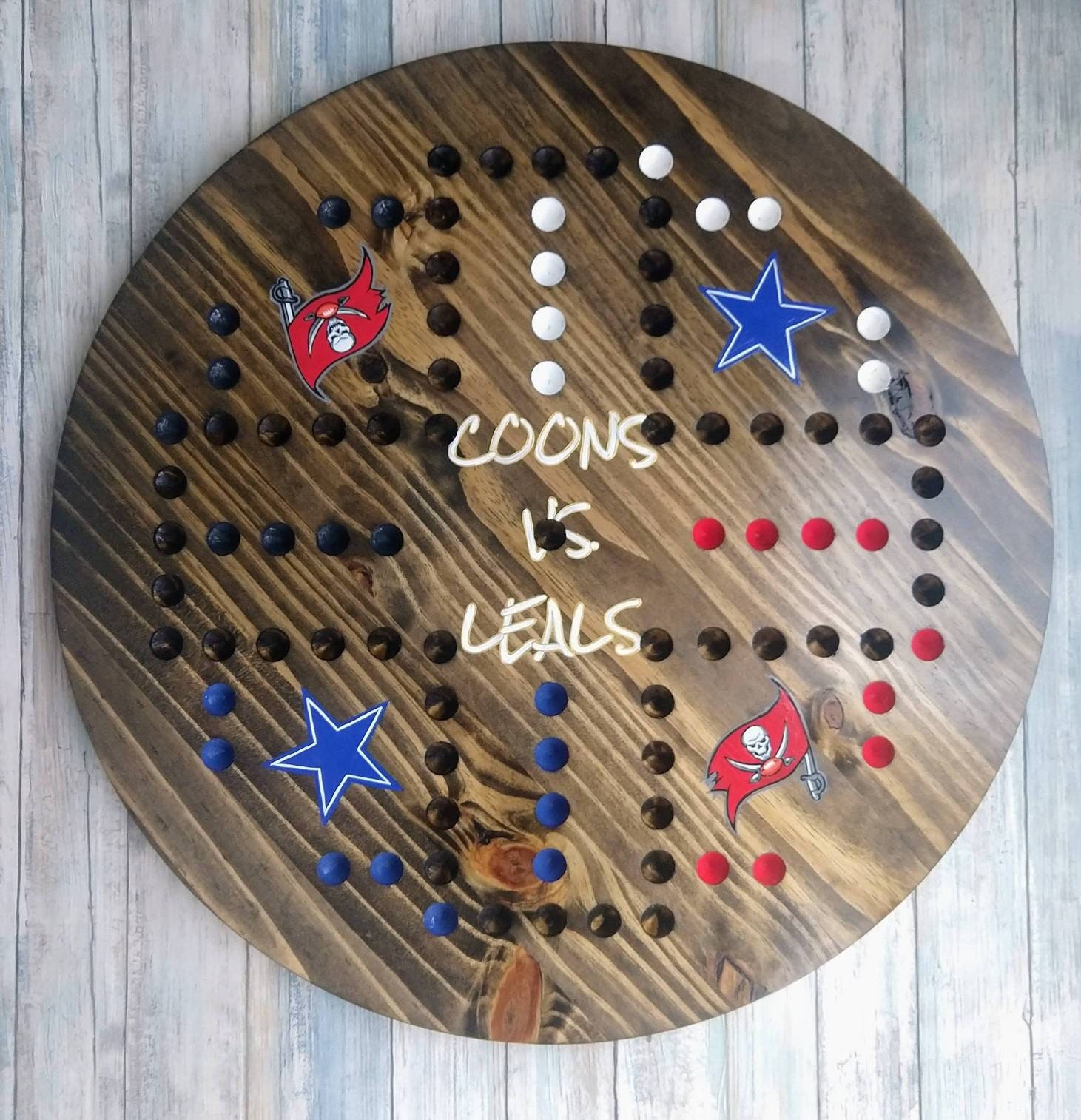 Custom Sports Theme Round Wahoo Game Board, 4 or 6 Player Game Board ...