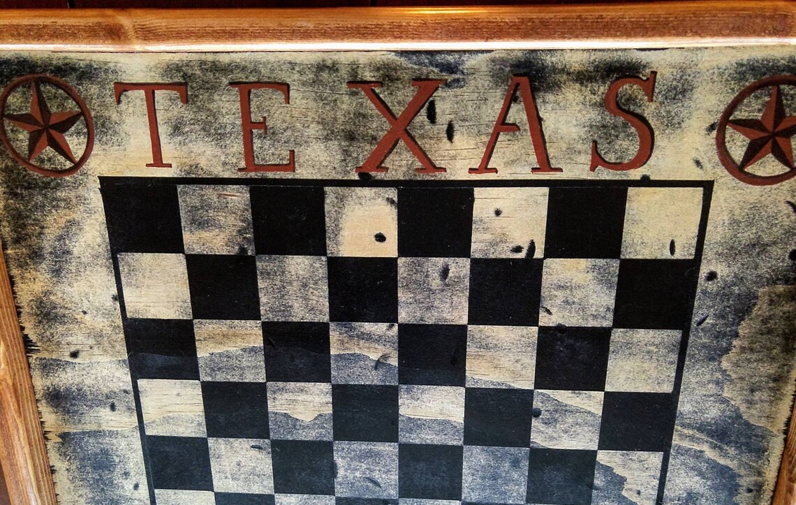 Texas Checkers. Large Checker Board Chess Board Re Claimed - Etsy
