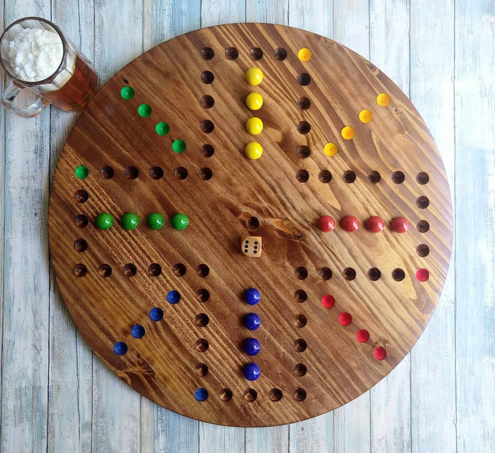 Extra Large Marble Wahoo, 4 Player Wahoo Board, 1"marble Wahoo Game ...