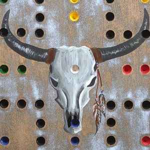 Rustic Wahoo, Bull Skull Wahoo Game Board, 4-player Aggravation With ...