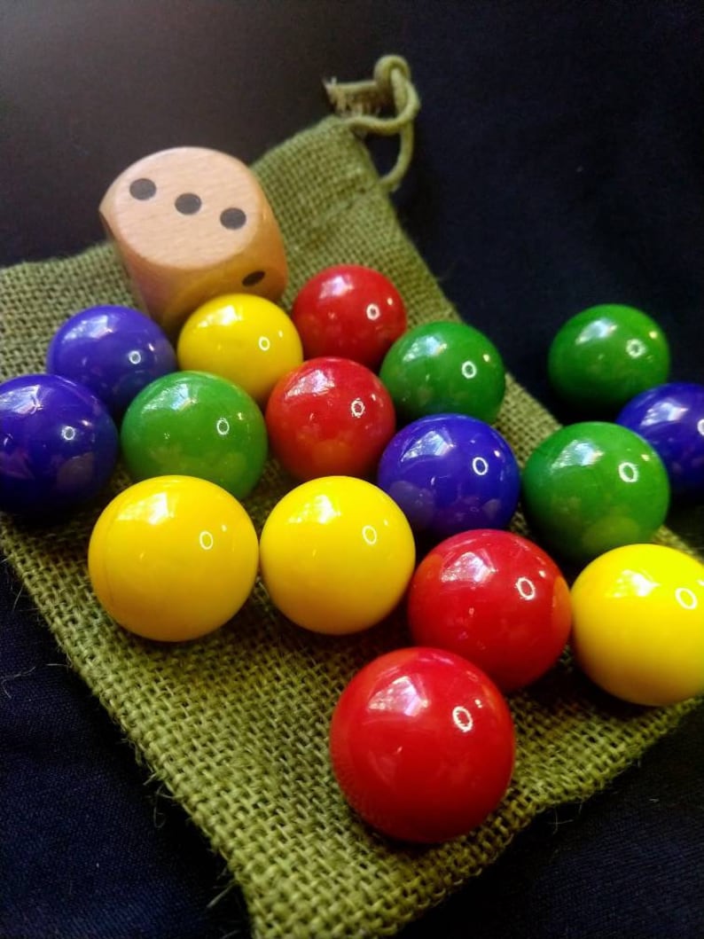 1" Marbles and Dice Set, Replacement Set of Marbles for Wahoo, Extra ...
