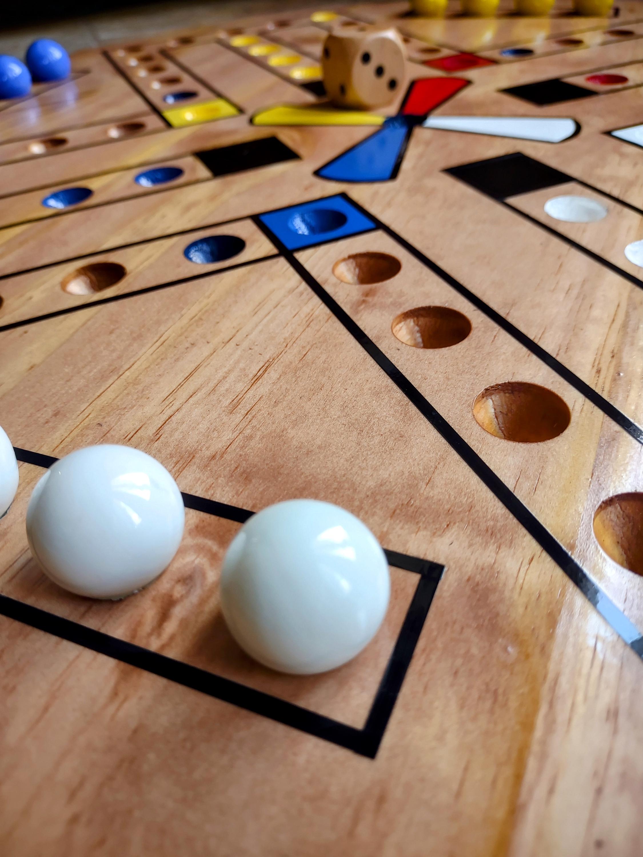 Fast Track Marble Game | Hand-painted Board Game on 24" Pine Round ...