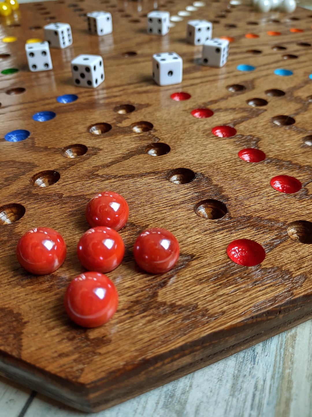5 Marbles per Player | 8-player Wahoo Game Board | 20" Octagon ...
