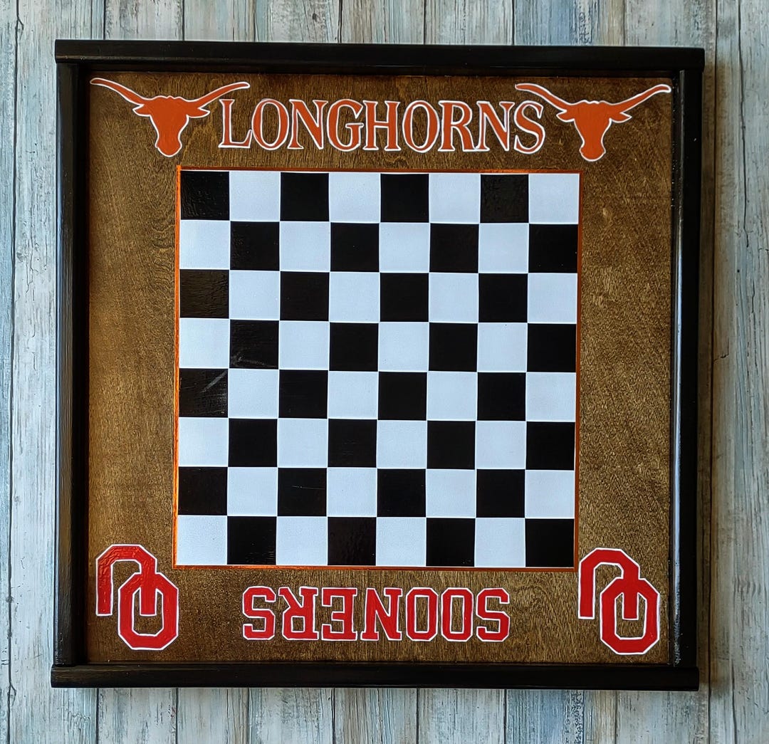 Ready to Ship! Custom Chess Game Board, Sports Theme Hand-painted ...