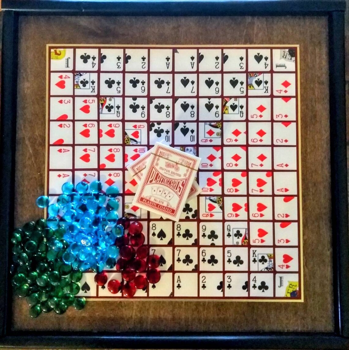 One eyed Jack game board playing cards game board hand made | Etsy