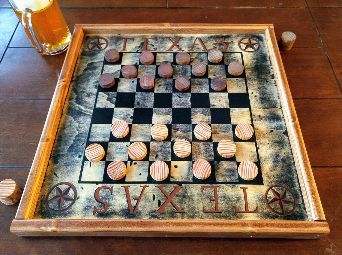 Texas Checkers. Large Checker Board Chess Board Re Claimed - Etsy